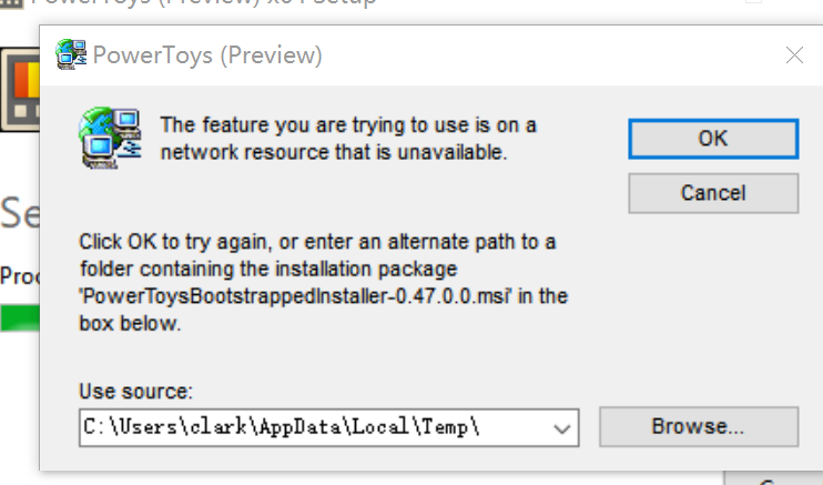missing PowerToysBootstrappedInstaller-0.47.0.0.msi, can't remove or updata Powertoys · Issue ...