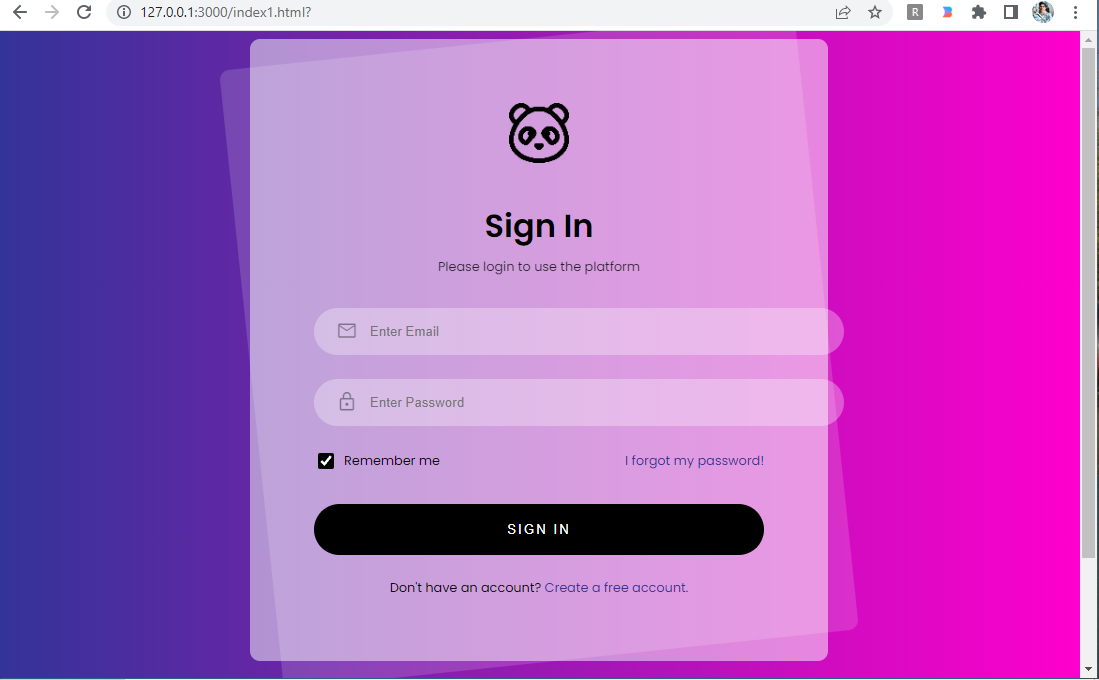 GitHub - nishantxet/panda-login-page: its a login page with panda logo; one can login or click ...