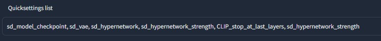 [Bug]: Quicksettings list · Issue #7590 · AUTOMATIC1111/stable-diffusion-webui · GitHub