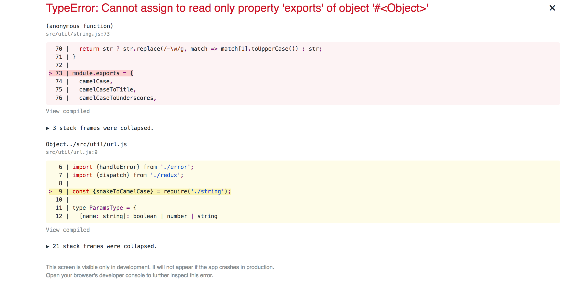 throwing error incorrectly for modules.exports · Issue #2963 · facebook/create-react-app · GitHub