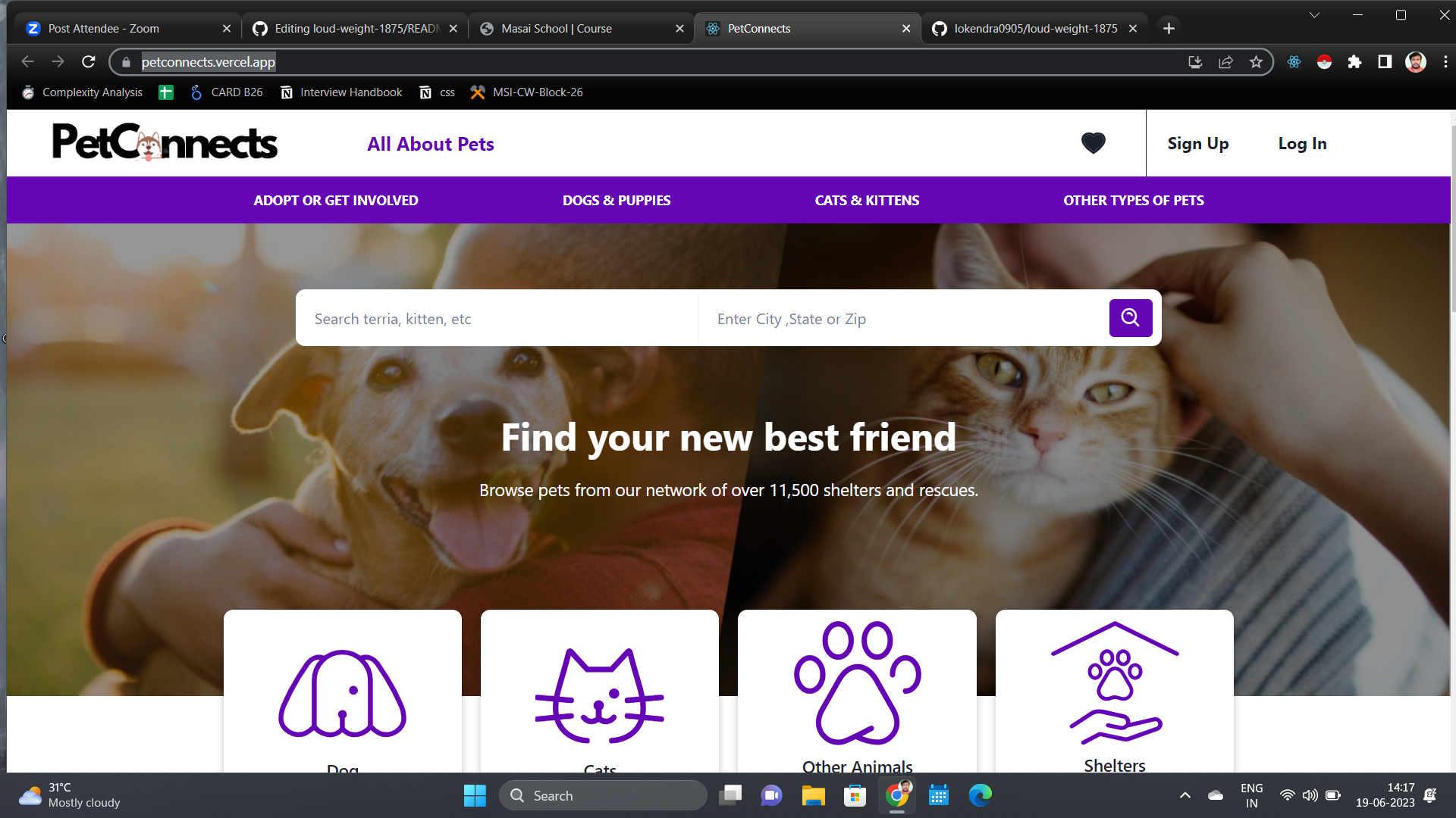 GitHub - AbhishekRaskar/PetFinder.com_Clone: At Pet Connects, we're driven by our deep love and ...
