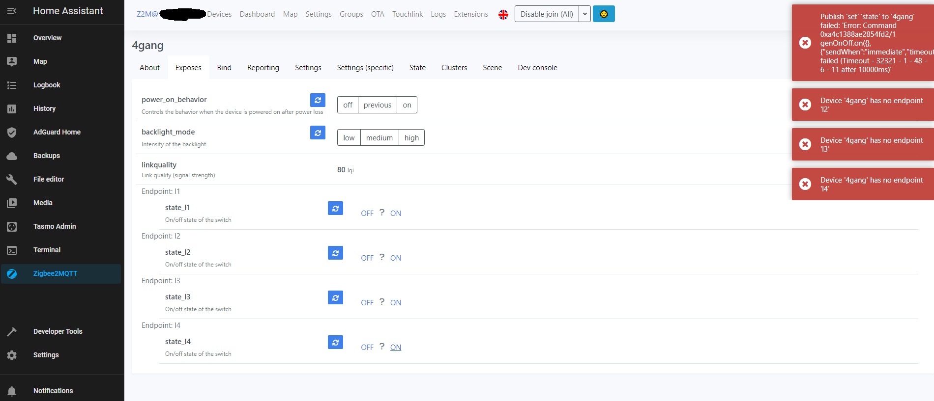 Smart Zigbee 4 Gang Switch support problem · Koenkk zigbee2mqtt · Discussion #17162 · GitHub