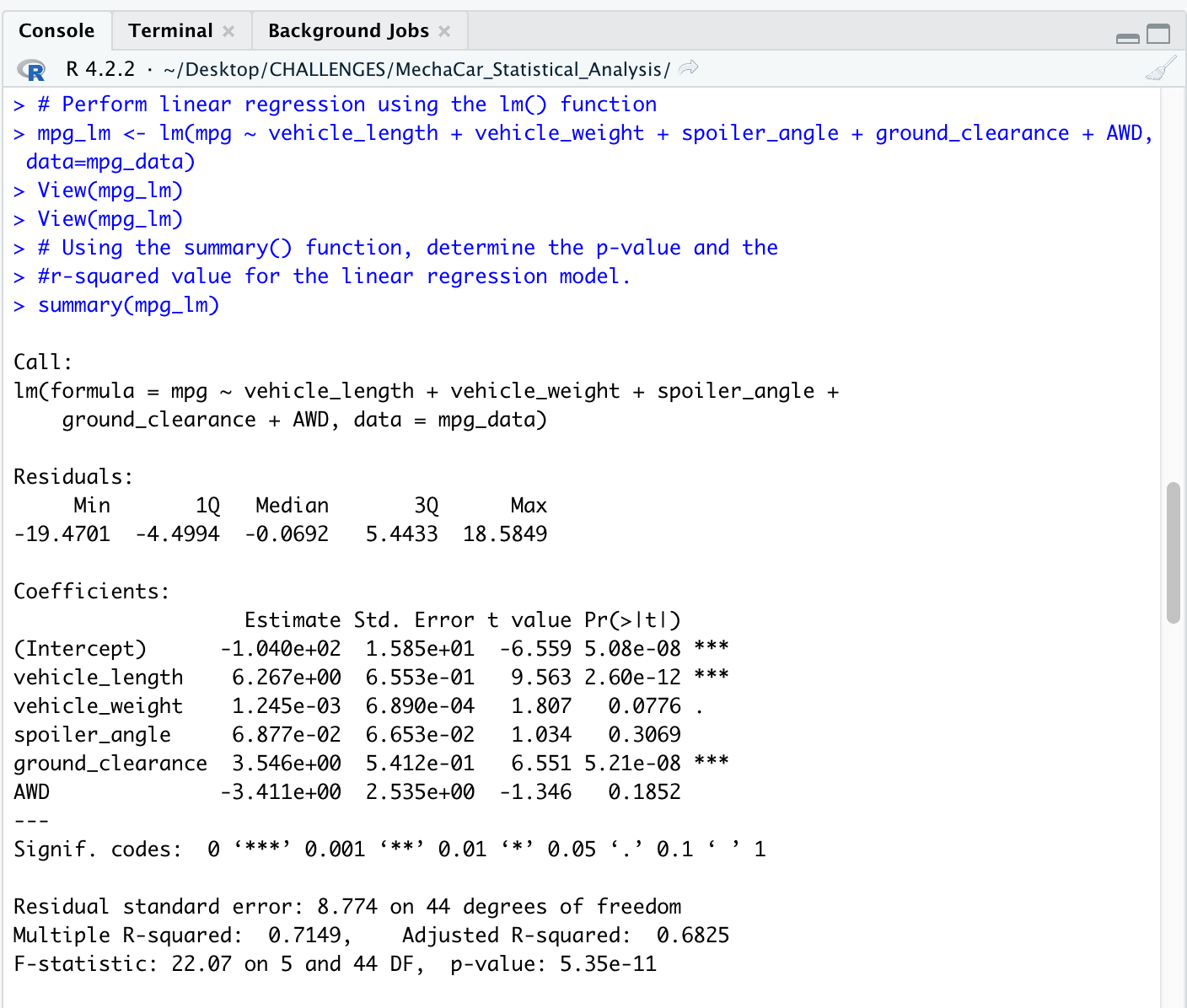 GitHub - julesyg/MechaCar_Statistical_Analysis