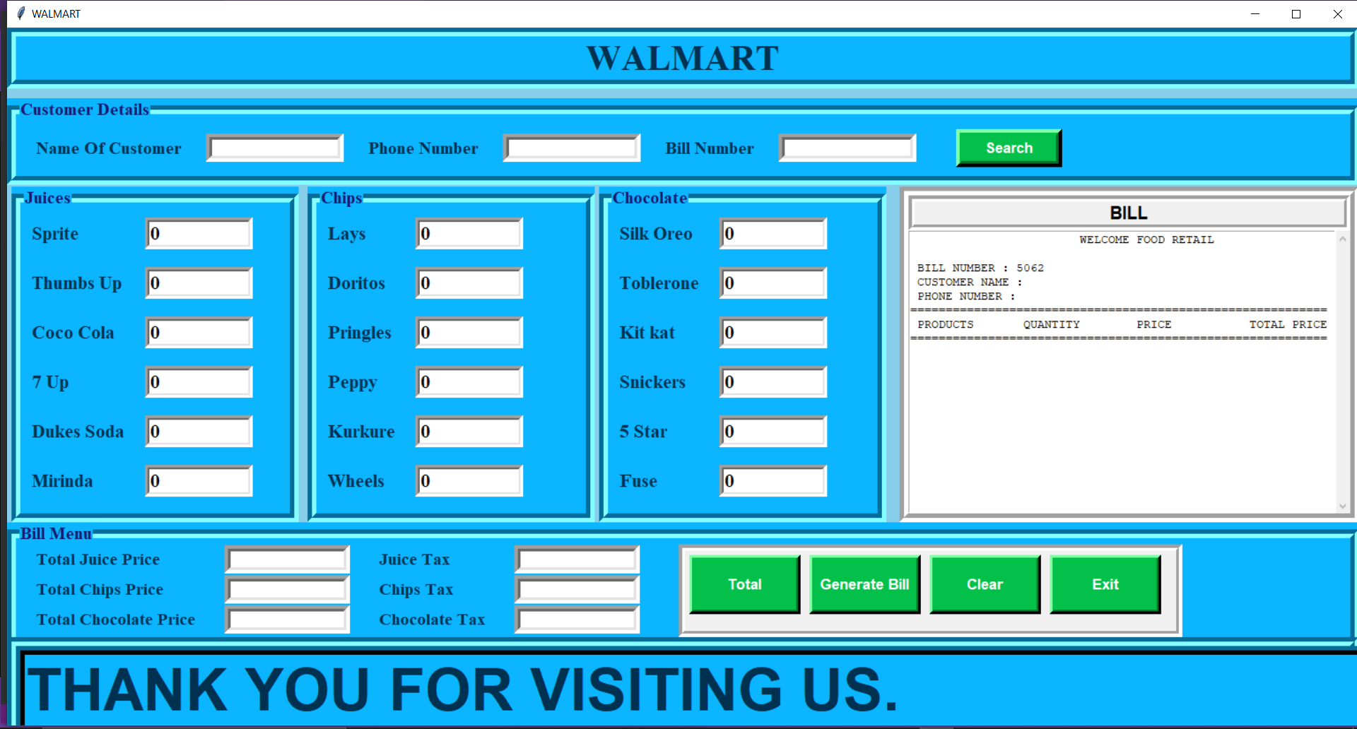 GitHub - KashishM25/Wal-Mart-Billing-System