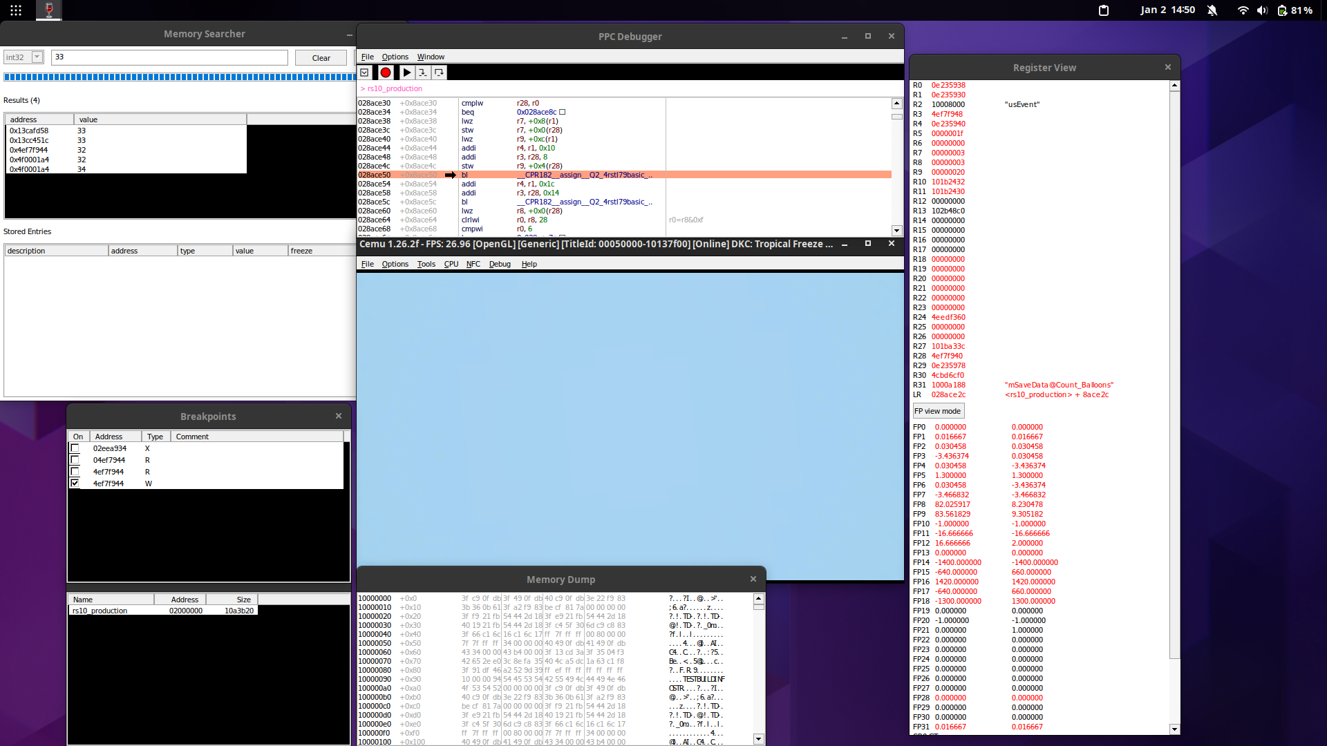 Linux Ppc Debugger Memory Breakpoints And Register View Not Working