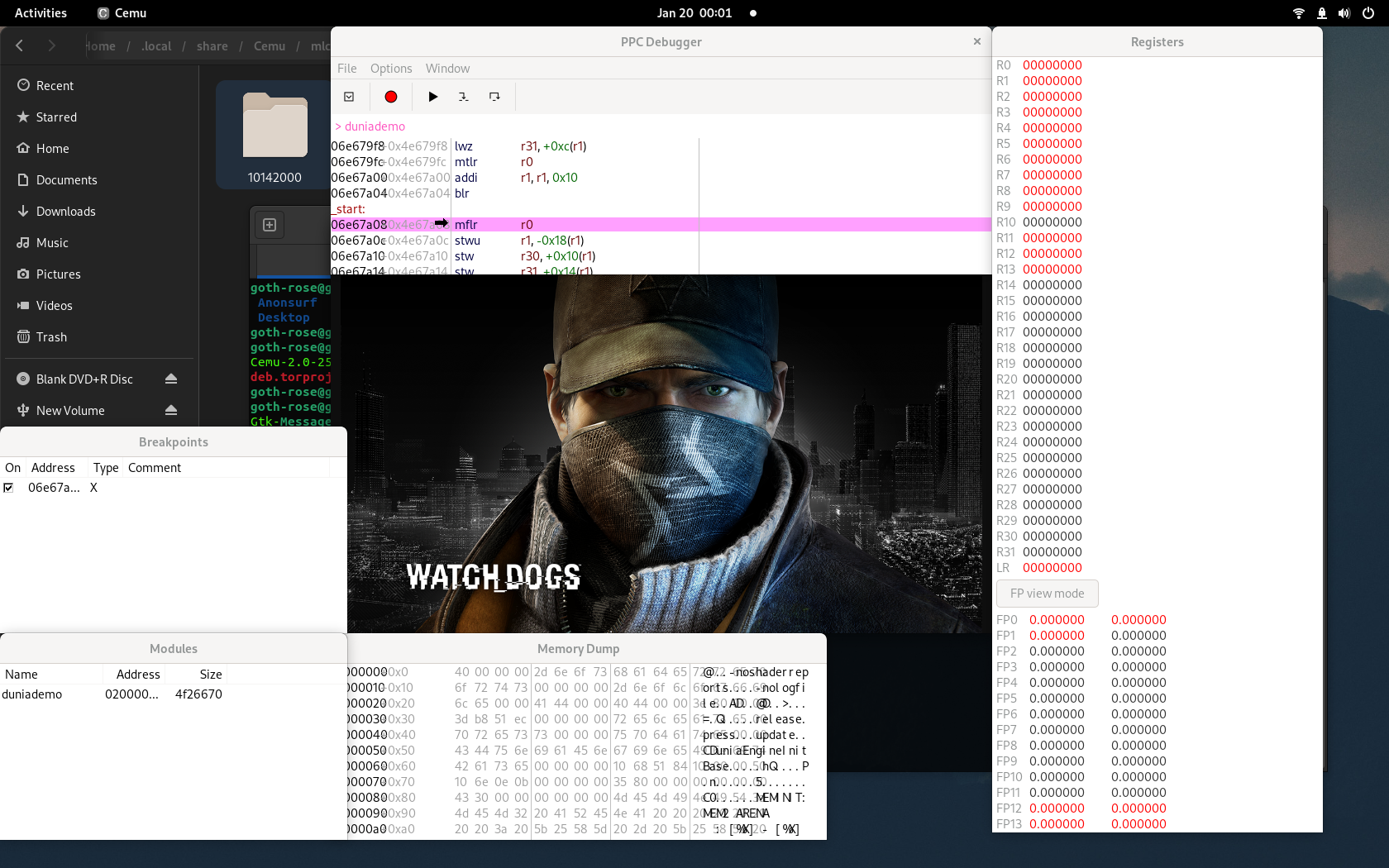 Linux Ppc Debugger Memory Breakpoints And Register View Not Working · Issue 602 · Cemu