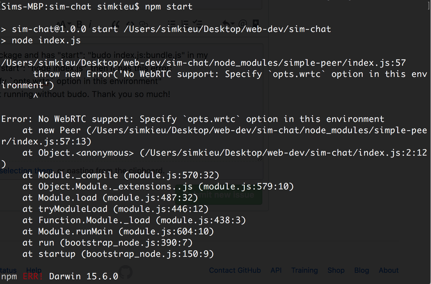 Error No Webrtc Support Specify `opts Wrtc` Option In This Environment · Issue 198 · Feross