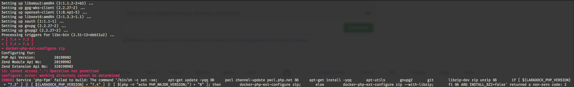 Service 'php-fpm' failed to build · Issue #2994 · laradock/laradock · GitHub