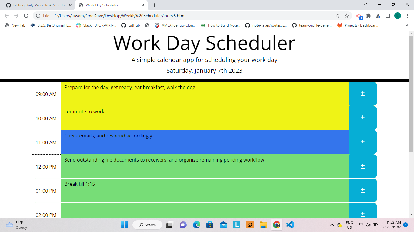 GitHub - ghideluw/Workday-Scheduler: daily workday schedule organizer ...