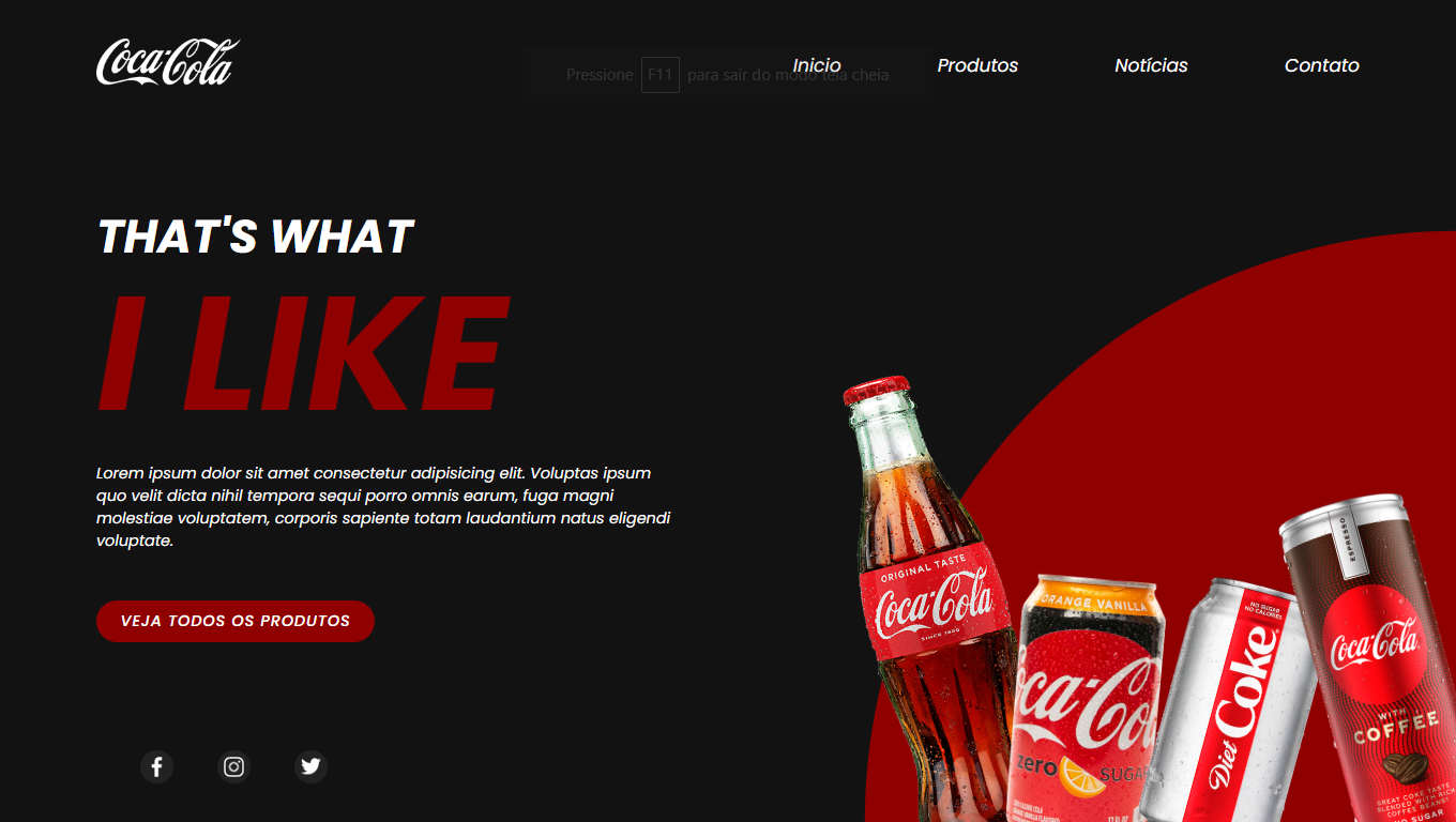 GitHub - JheniferRibeiro/Pagina_Coca-cola: Página index da marca Coca-cola - desenvolvida em ...