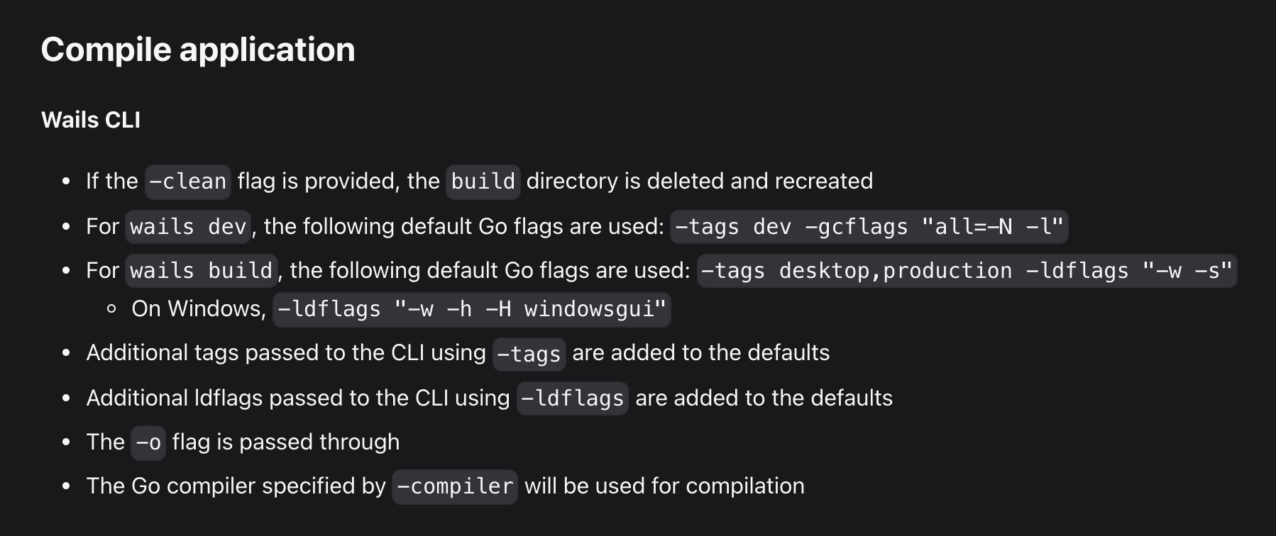 [v2, CLI] Output shows only the flags that were manually entered · Issue #1061 · wailsapp/wails ...