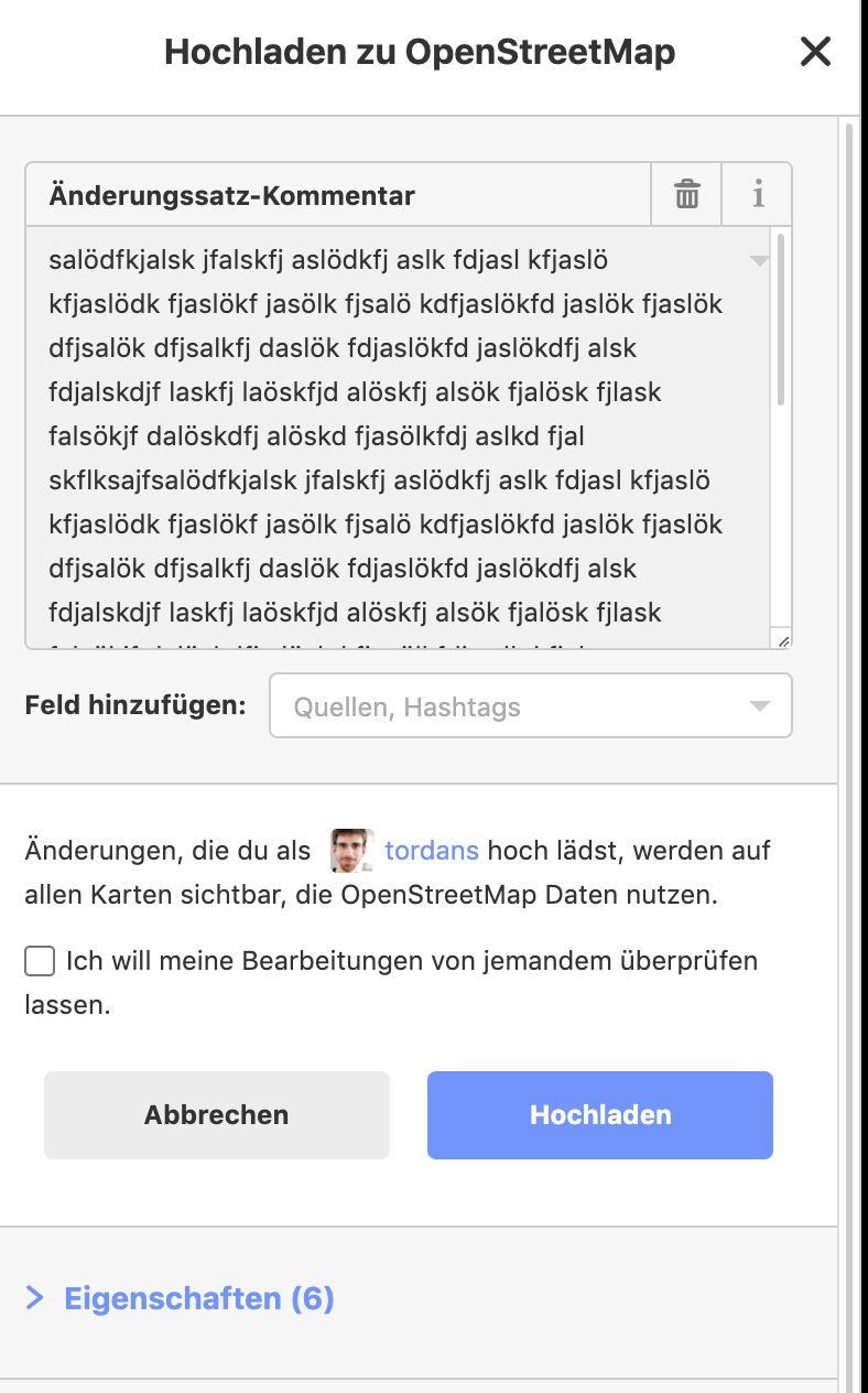 Show warning if changeset comment is too long · Issue #7943 · openstreetmap/iD · GitHub