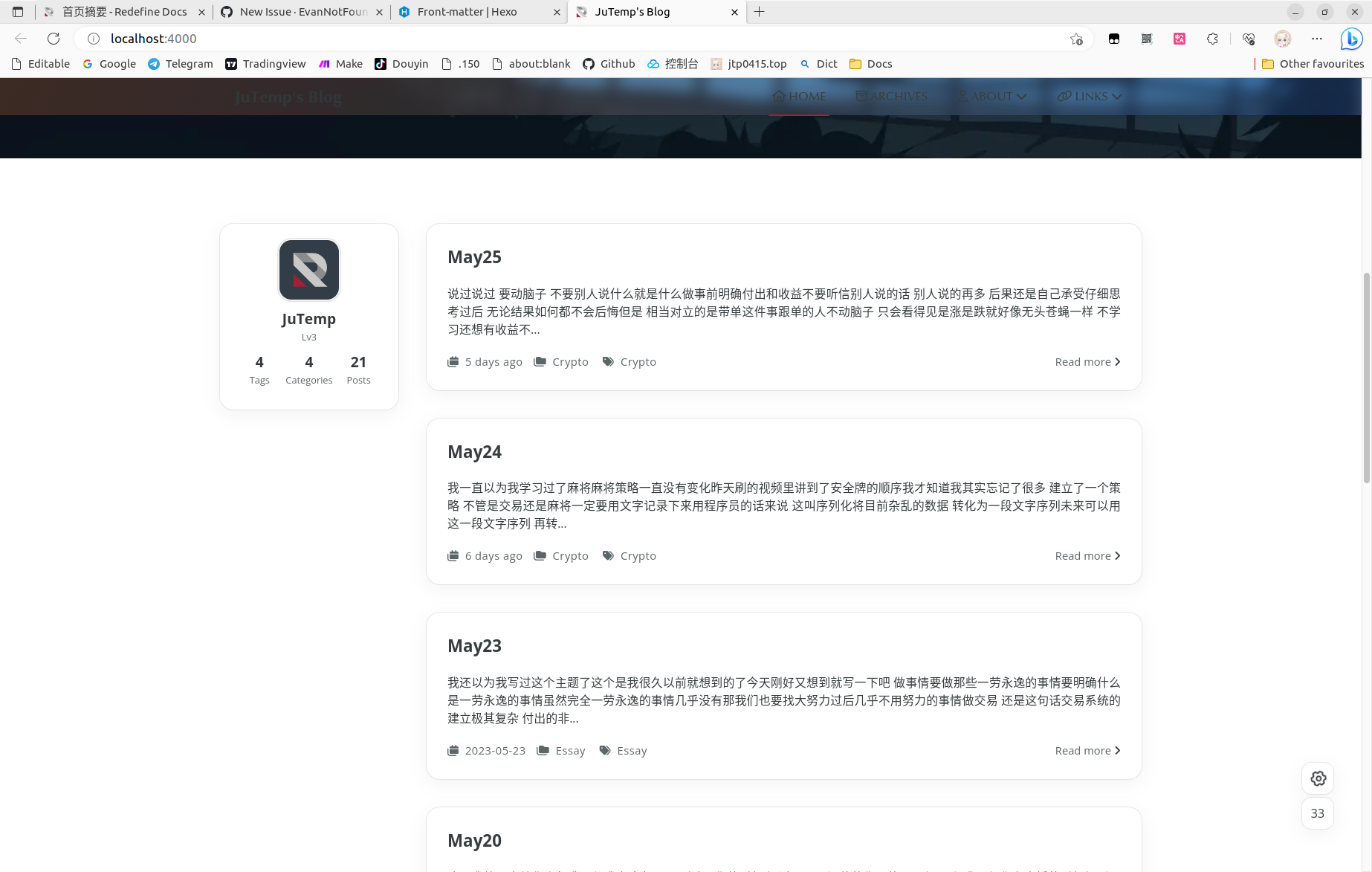[功能建议] 首页简介可以换行 · Issue #154 · EvanNotFound/hexo-theme-redefine · GitHub
