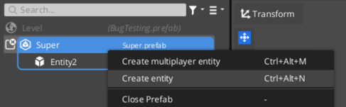 Bug Report - Unexpected transform update for container entity in prefab template · Issue #13155 ...