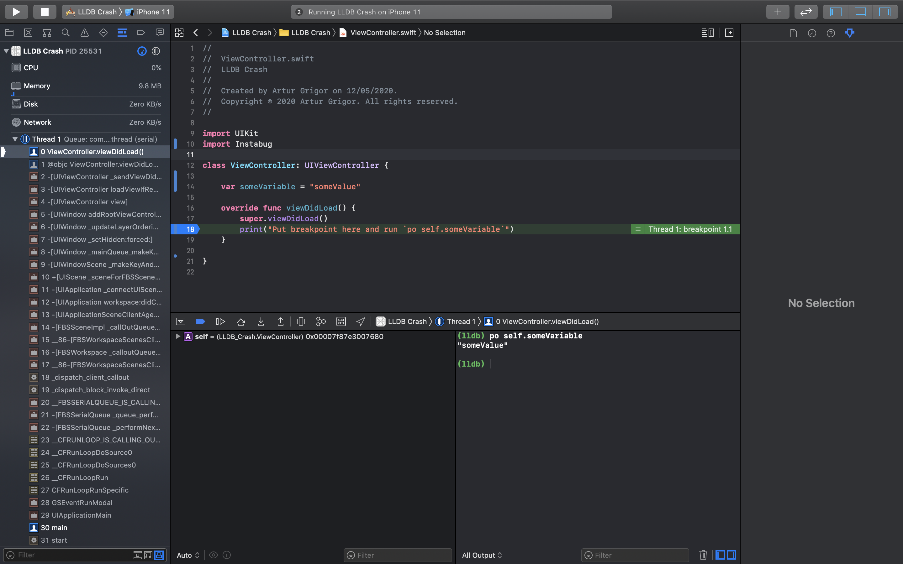 Instabug crashes the debugger · Issue #368 · Instabug/Instabug-iOS · GitHub