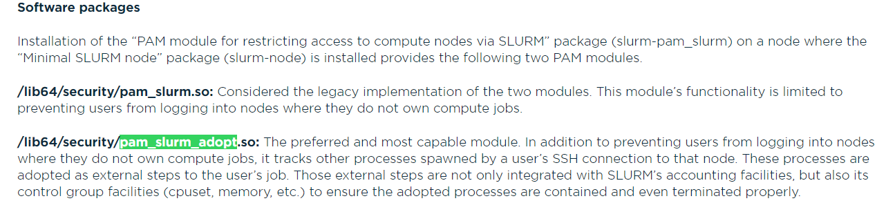Please consider replacing pam_slurm.so with pam_slurm_adopt.so in OpenHPC manual · Issue #1022 ...