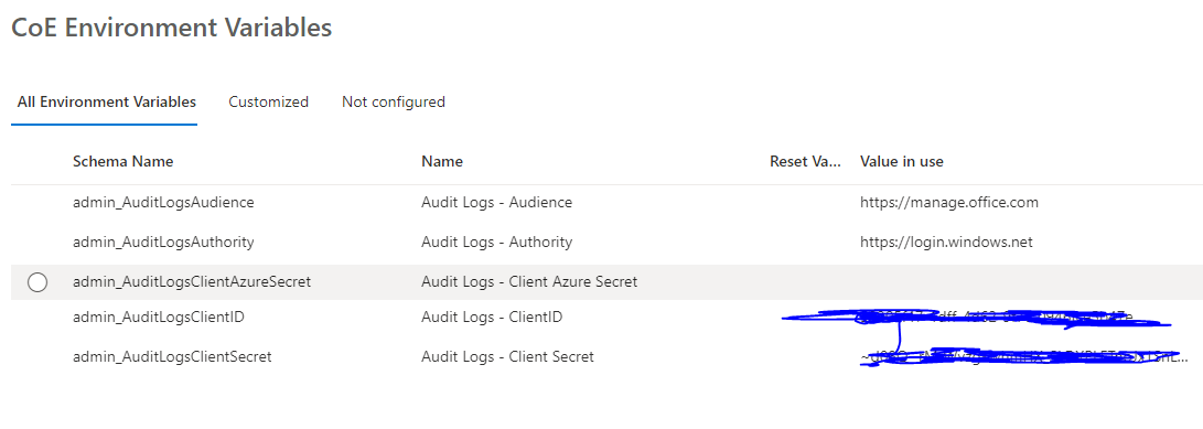 [CoE Starter Kit - COE new updates - help setting up new audit logs ...