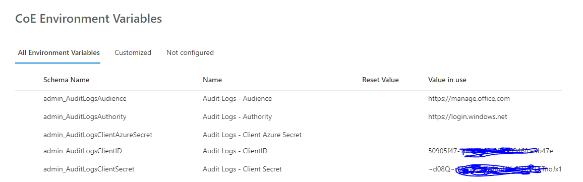 [CoE Starter Kit - COE new updates - help setting up new audit logs ...