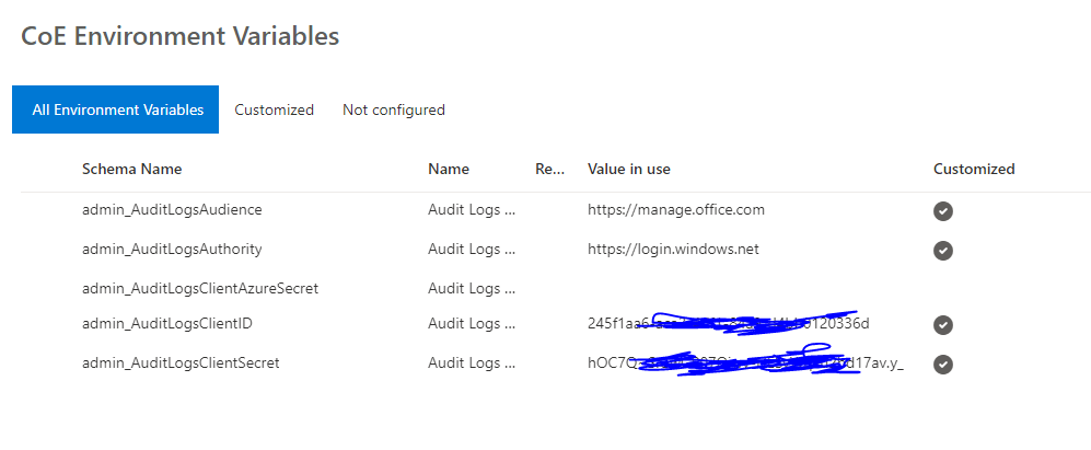 [CoE Starter Kit - COE new updates - help setting up new audit logs ...