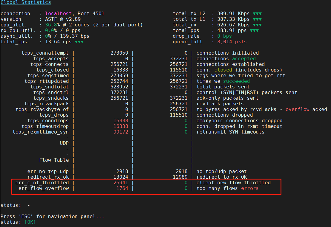 trex astf could only scale to 26w of active established flows · Issue #752 · cisco-system ...