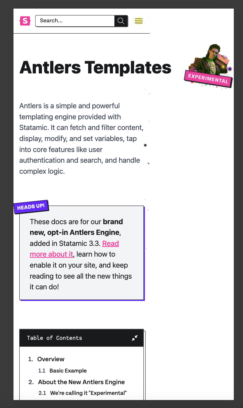 Overflow issue on the new 3.3 Antlers page. · Issue #725 · statamic/docs · GitHub