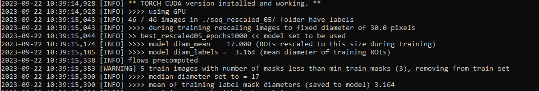 [BUG] weird scaling numbers when training nuclei model · Issue #786 · MouseLand/cellpose · GitHub