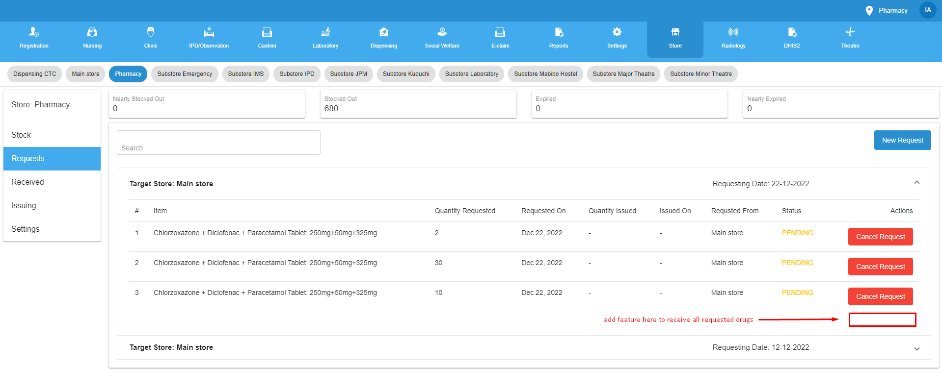 Add feature to receive bulk of the items in once in the sub and main store · Issue #147 · udsm ...