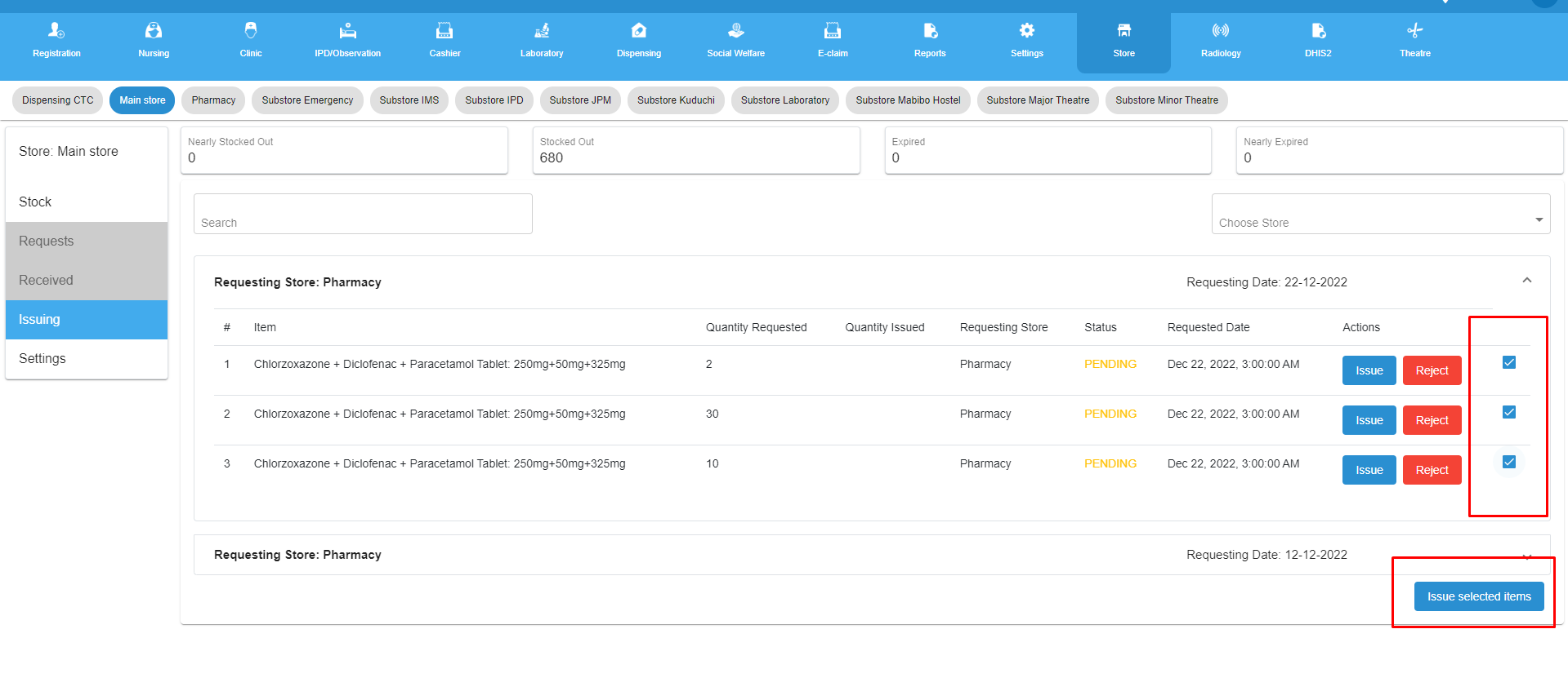 Add feature to receive bulk of the items in once in the sub and main store · Issue #147 · udsm ...