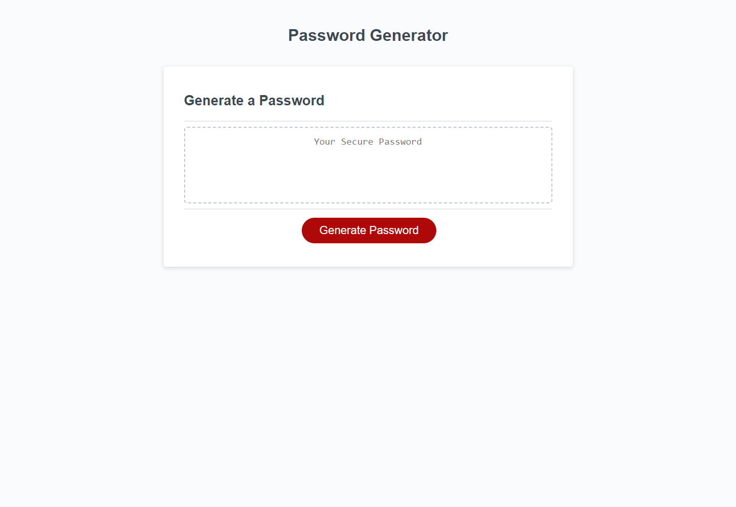 GitHub - ethanquinlan1997/Password-Generator