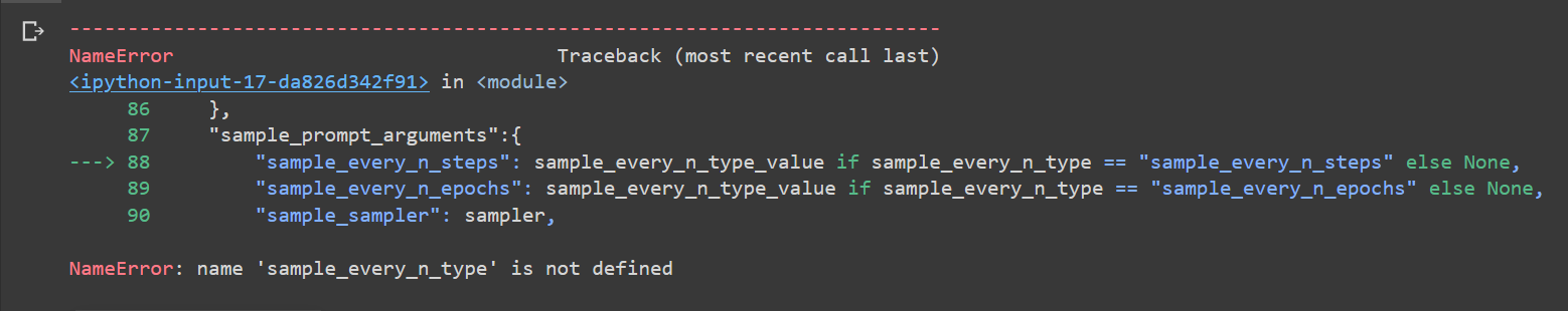 Step 5.5 Error "name 'sample_every_n_type' is not defined" · Issue #137 · Linaqruf/kohya-trainer ...