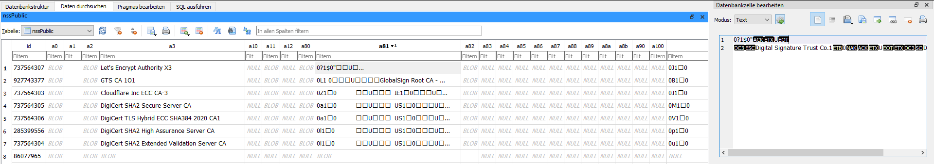 Add option to show (small) BLOBs as hex strings · Issue #1201 · sqlitebrowser/sqlitebrowser · GitHub
