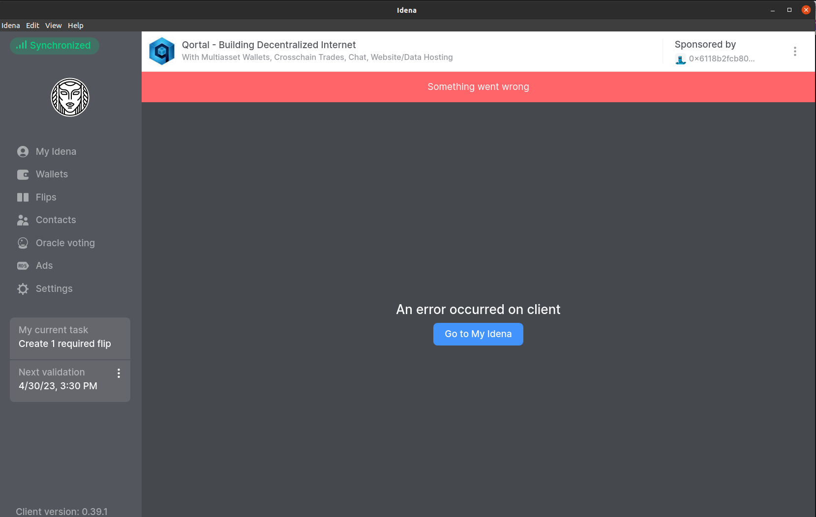 flip "mining error" flow · Issue #909 · idena-network/idena-desktop ...
