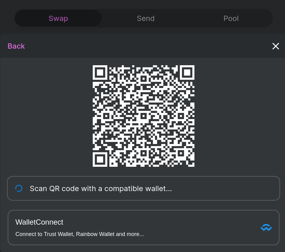 Walletconnect not scannable in dark mode · Issue #692 · Uniswap ...