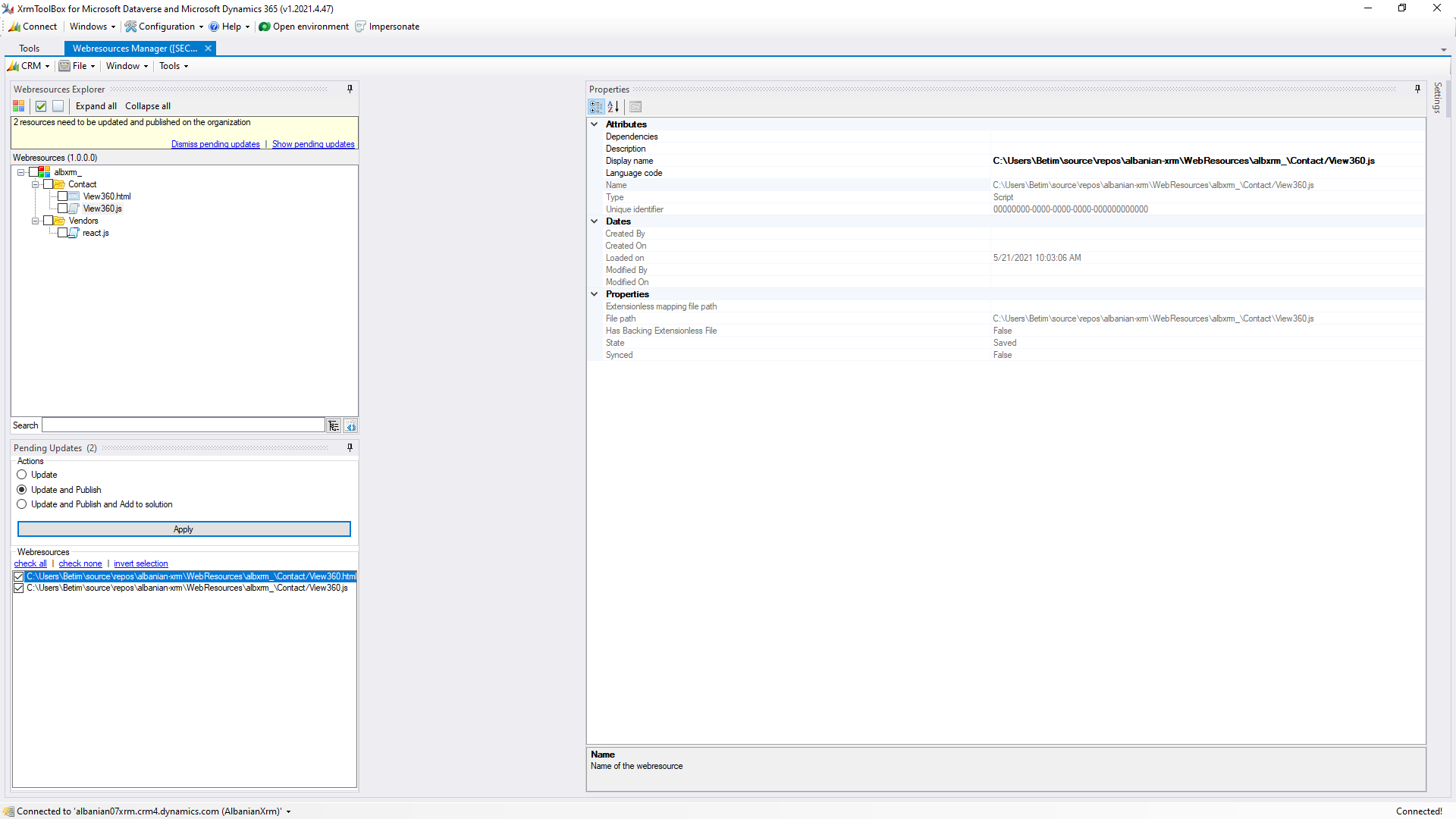 Cannot create new WebResources with Syncronized Root · Issue #112 · MscrmTools/MsCrmTools ...