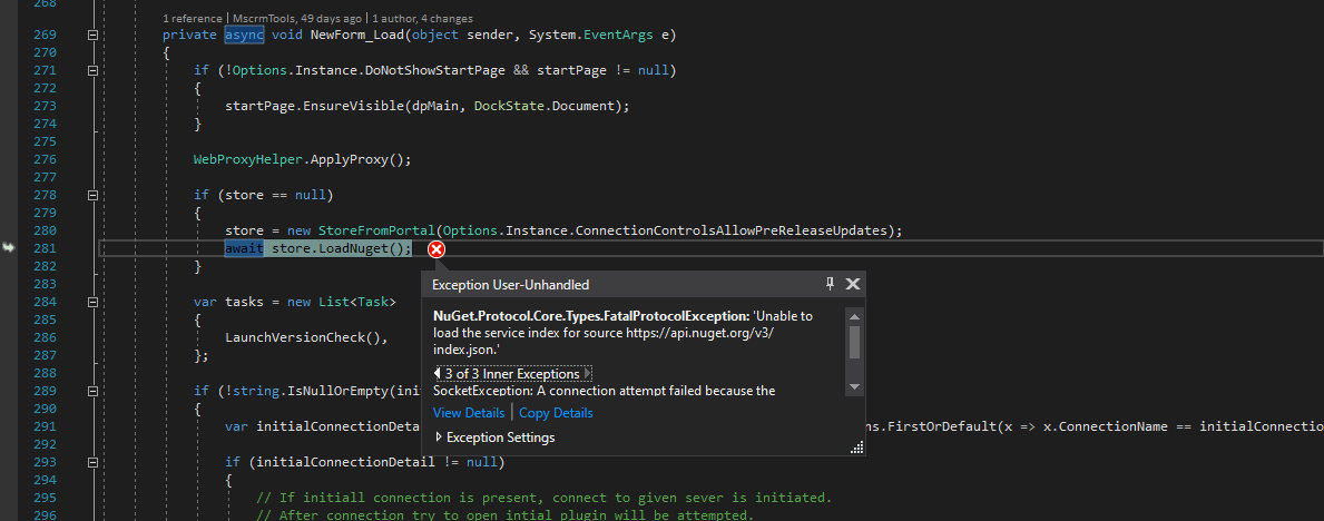 XRMToolBox fails to start with Unhandled Exception · Issue #1043 · MscrmTools/XrmToolBox · GitHub