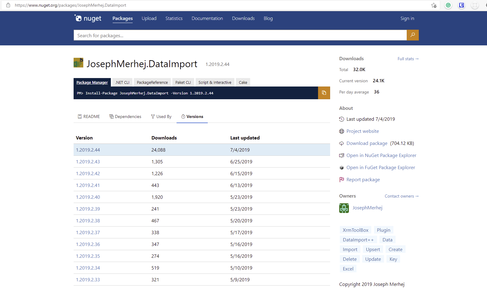DataImport++ Not Installing Issue · Issue #1078 · MscrmTools/XrmToolBox · GitHub