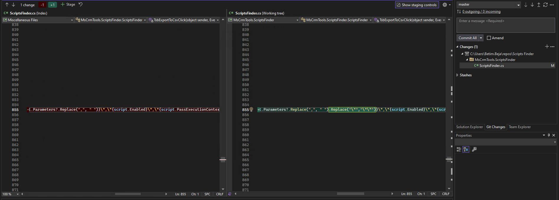 Escape ` ` When Generating Csv File · Issue 22 · Mscrmtools Mscrmtools Scriptsfinder · Github