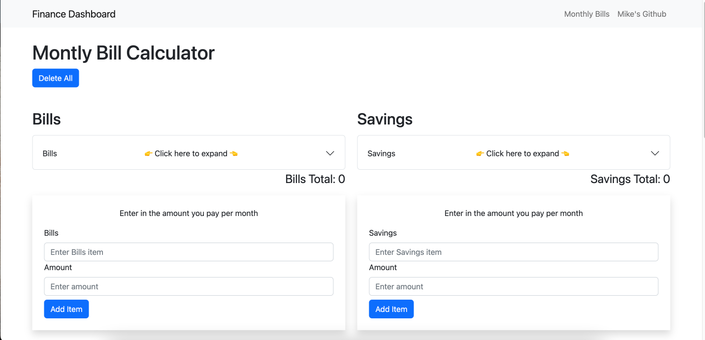 GitHub - michaeljkavanagh15/Bill-Calculator: Helps keep track of ...