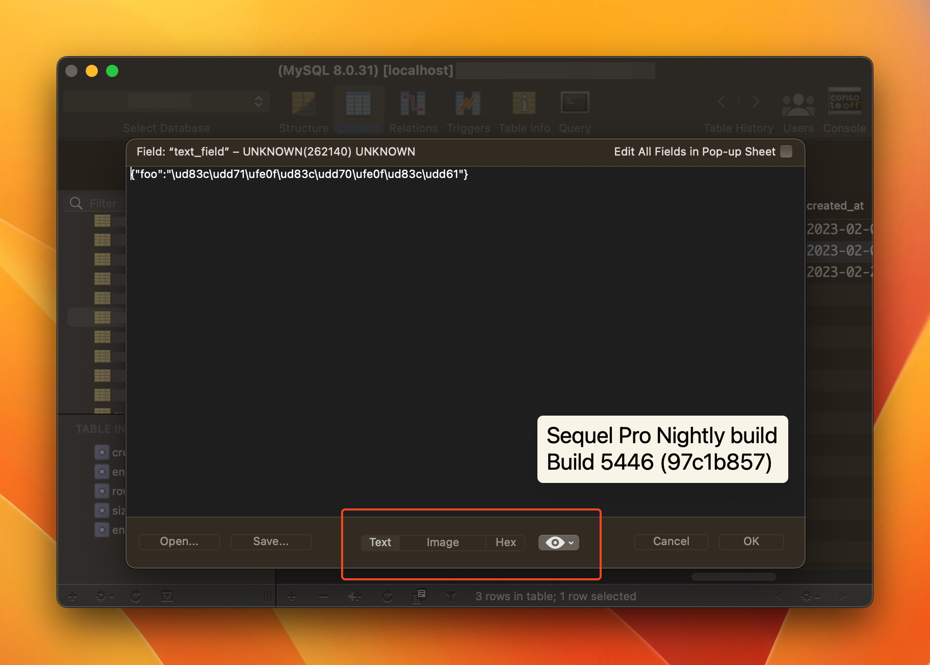 Do not see the buttons for interpreting data · Issue #1733 · Sequel-Ace/Sequel-Ace · GitHub