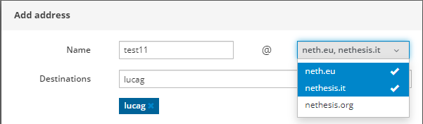 Multiple pseudonyms creation from interface fails · Issue #6636 · NethServer/dev · GitHub