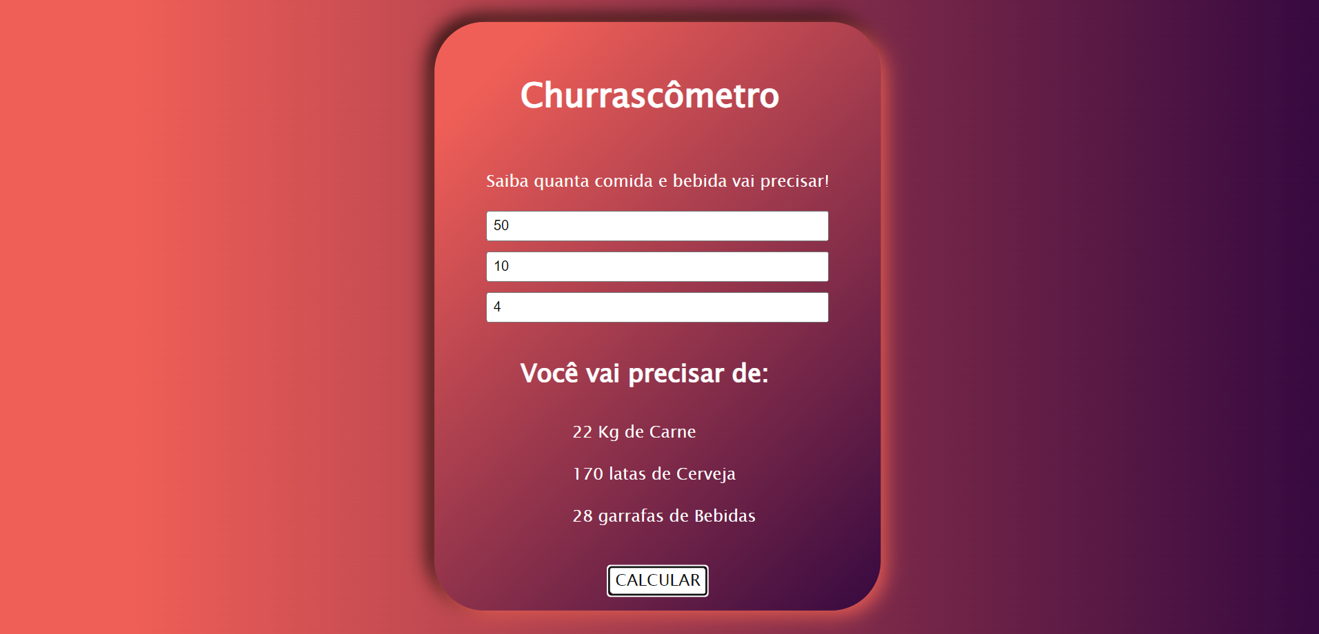GitHub - luancanuto/projeto-churrascometro: treinamento