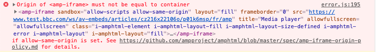 AMP same-origin console errors causing e2e failure · Issue #4638 · bbc/simorgh · GitHub