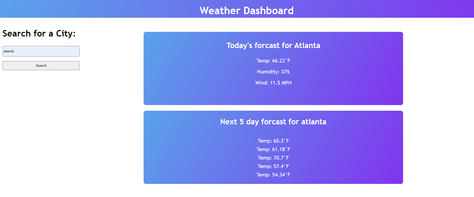 GitHub - jsong73/weather-dashboard