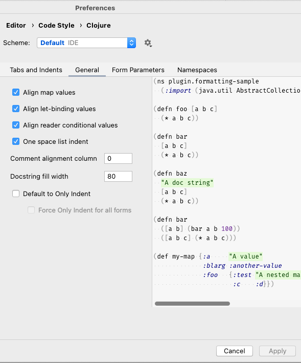 Project does not retain code style settings · Issue #2681 · cursive-ide/cursive · GitHub