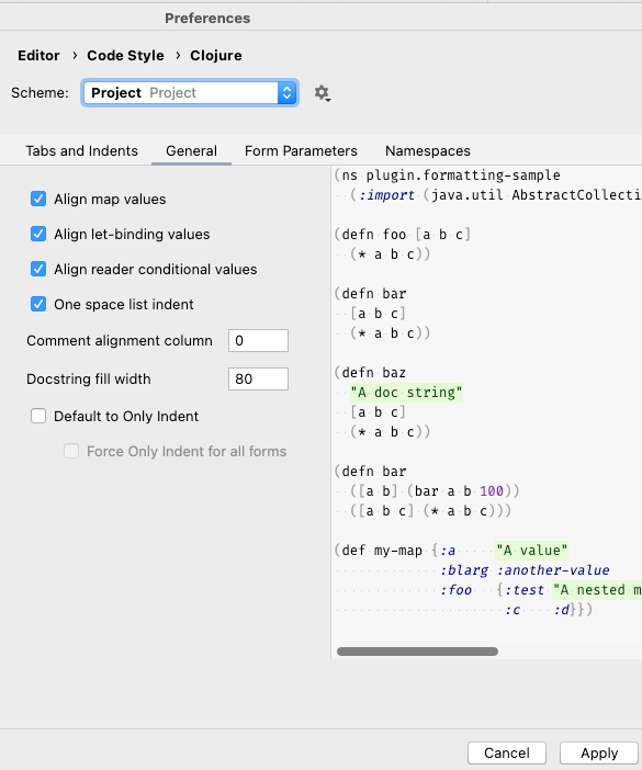 Project does not retain code style settings · Issue #2681 · cursive-ide/cursive · GitHub
