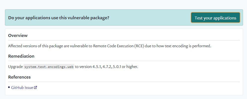 Current Major Vulnerability - System.Text.Encodings.Web · Issue #1753 · FluentValidation ...