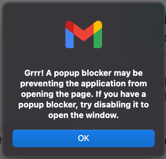 JavaScript error when popups / link clicks fail · Issue #1193 · nativefier/nativefier · GitHub