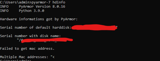 [BUG] query machine id failed when register license · Issue #1010 · dashingsoft/pyarmor · GitHub