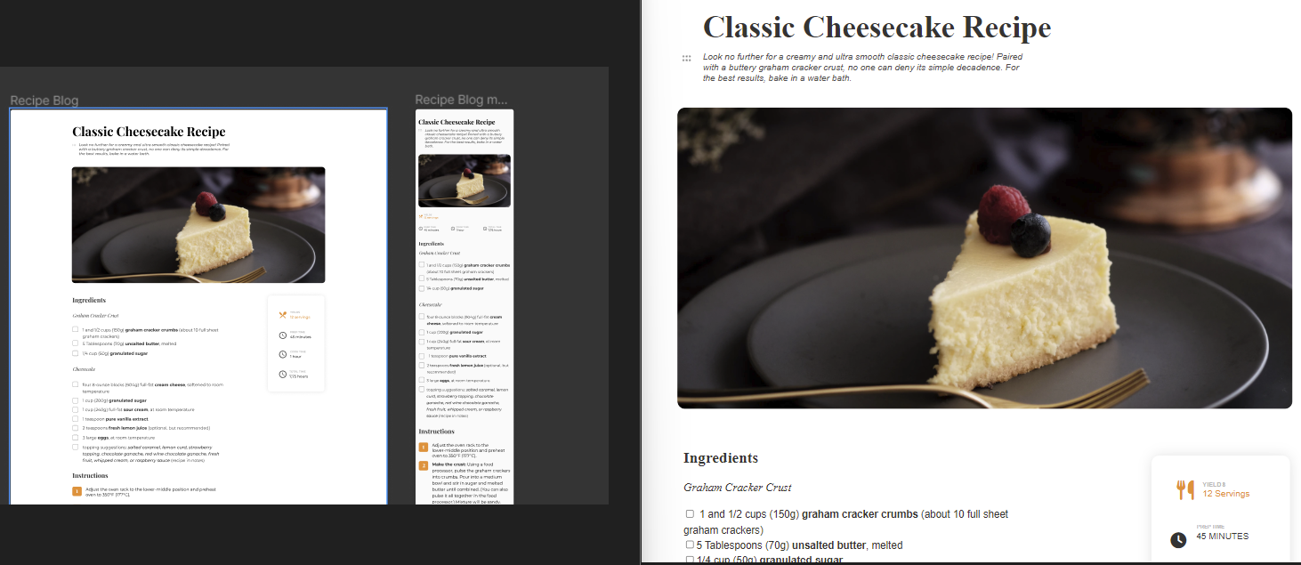 GitHub - Kstrohfus/cheesecake-recipe-page: Figma design to HTML recipe page