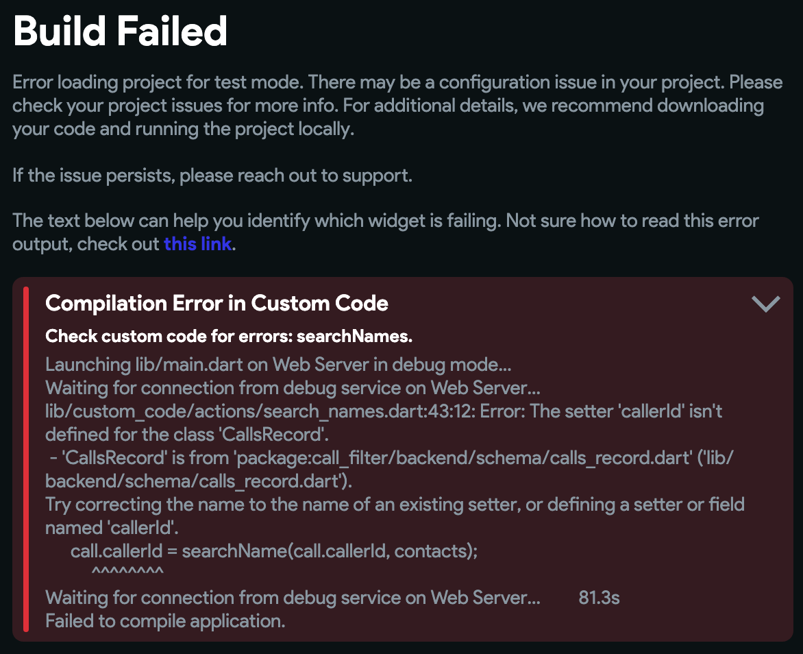 error using field names containing "_" in custom action · Issue #1282 · FlutterFlow/flutterflow ...